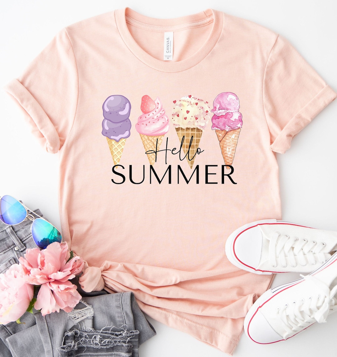 Hello Summer Shirt, Summer Vibes Tshirt, Beach Shirt, Cute Summer Shirt ...