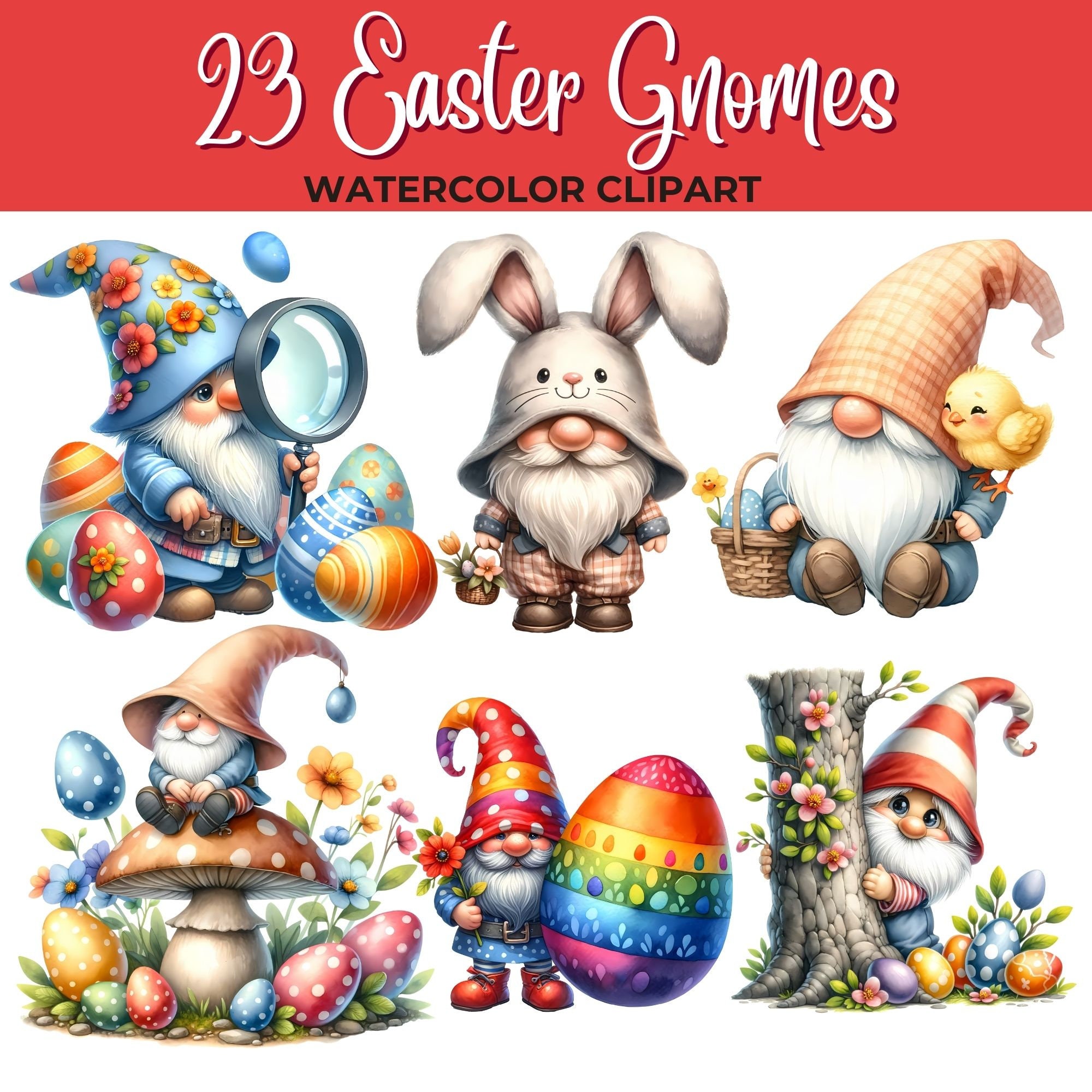 Easter Gnomes Png Clipart Gnome Sublimation,cute Watercolor File Kid ...