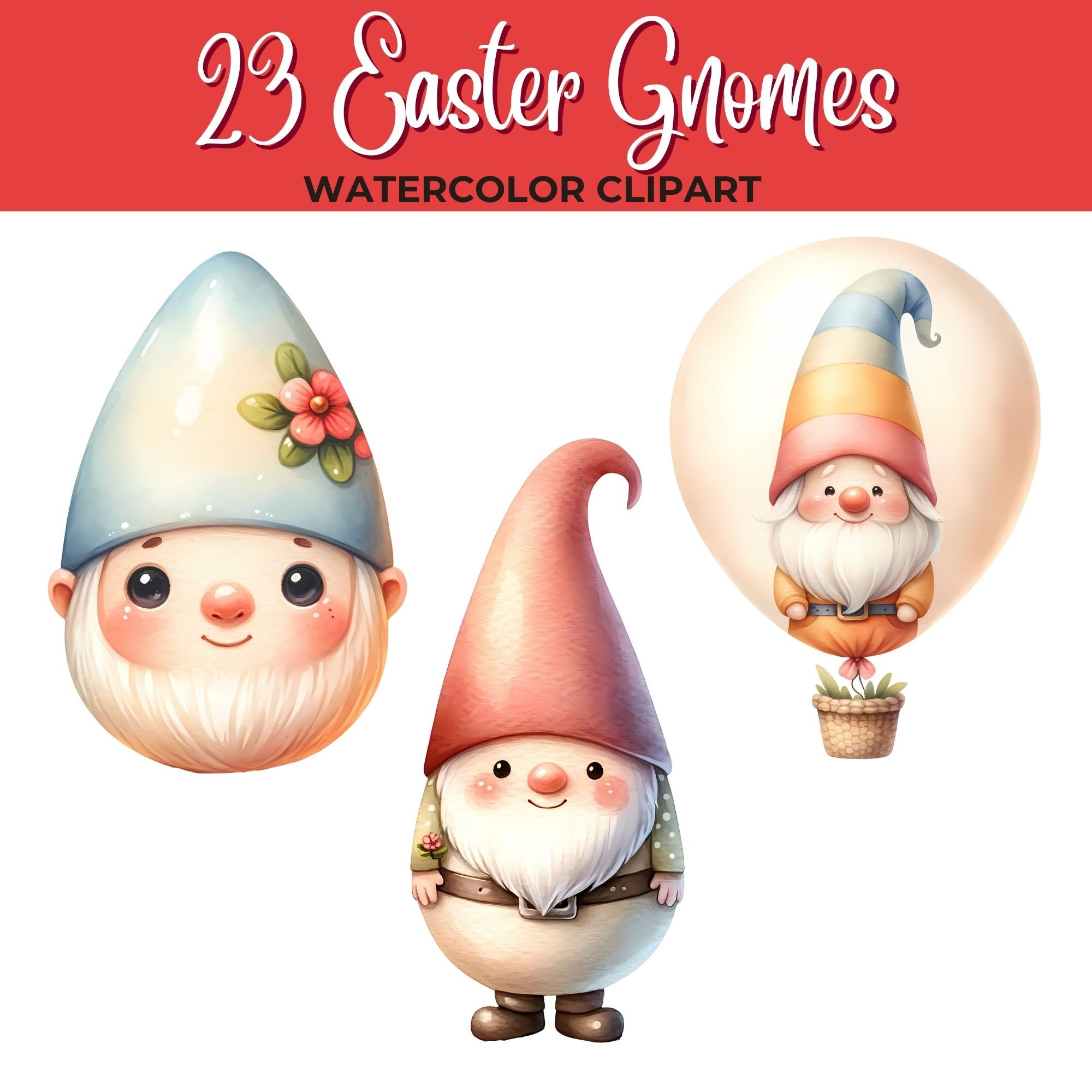 Easter Gnomes Png Clipart Gnome Sublimation,cute Watercolor File Kid ...