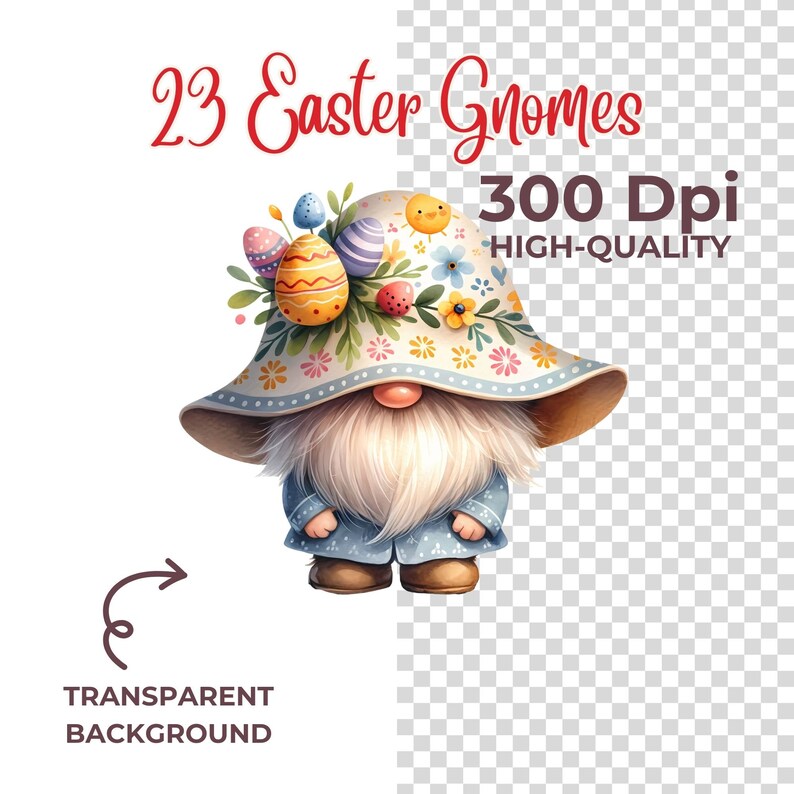Easter Gnomes Png Clipart Gnome Sublimation,cute Watercolor File Kid ...