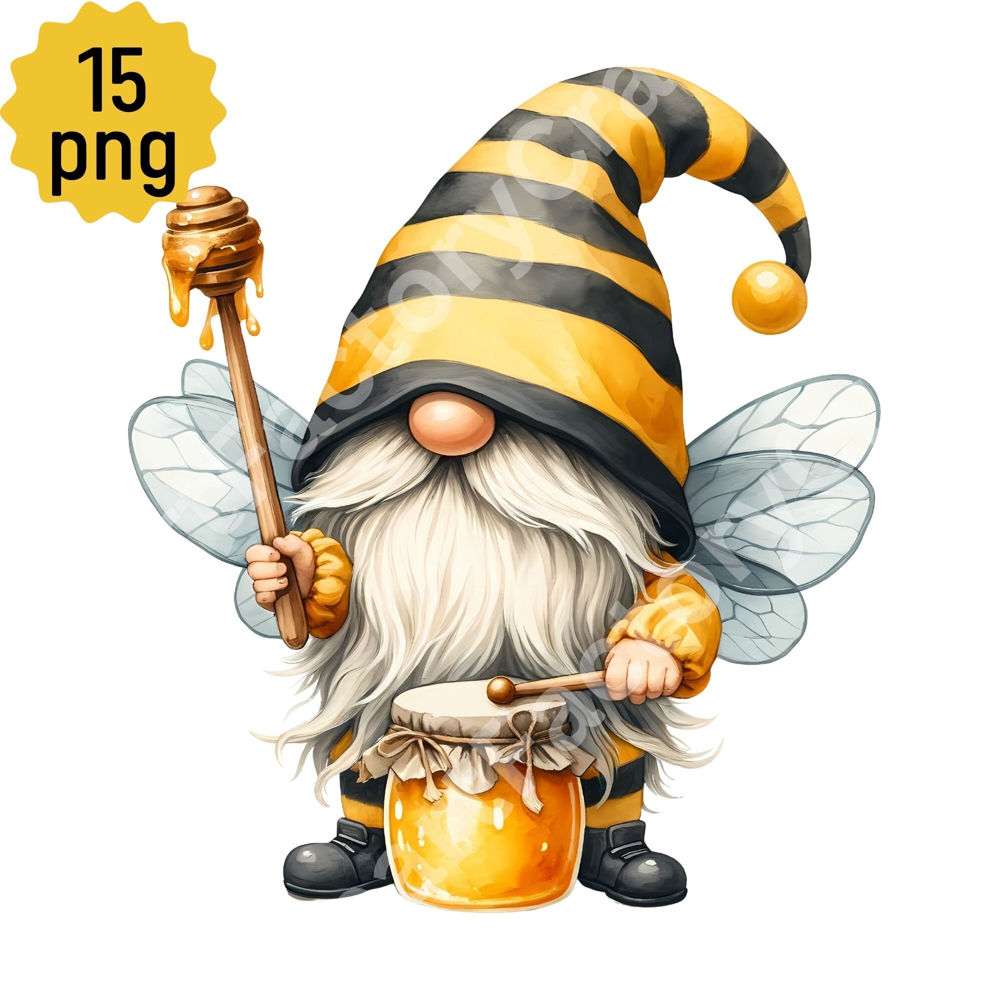 Bee Gnomes Png Bee Gnome Clipart Sublimation,cute Watercolor Gnomes Kid ...