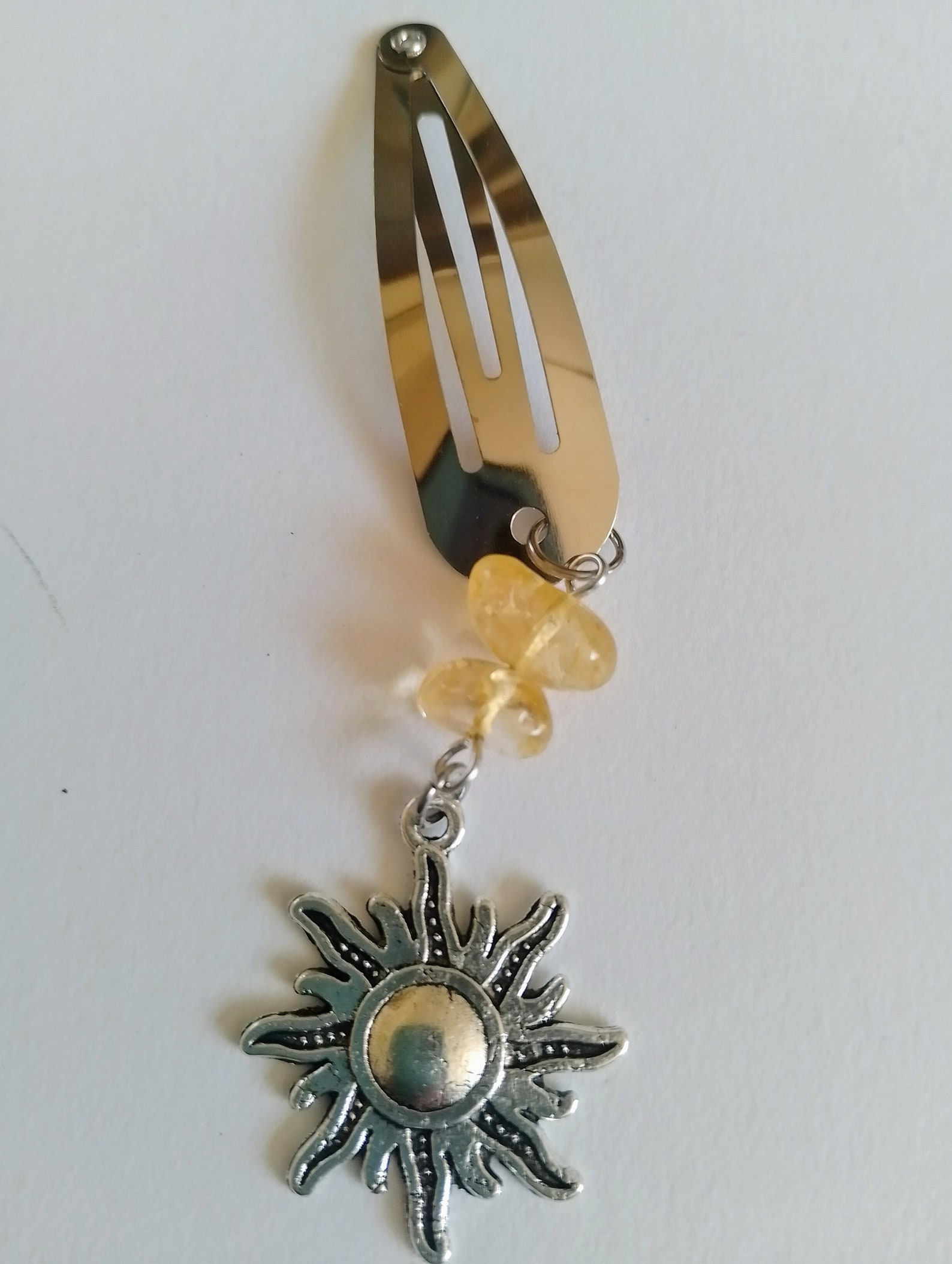 Gorgeous Sun Hair Slide / Clip With Semi Precious Stones.citrene Chips ...