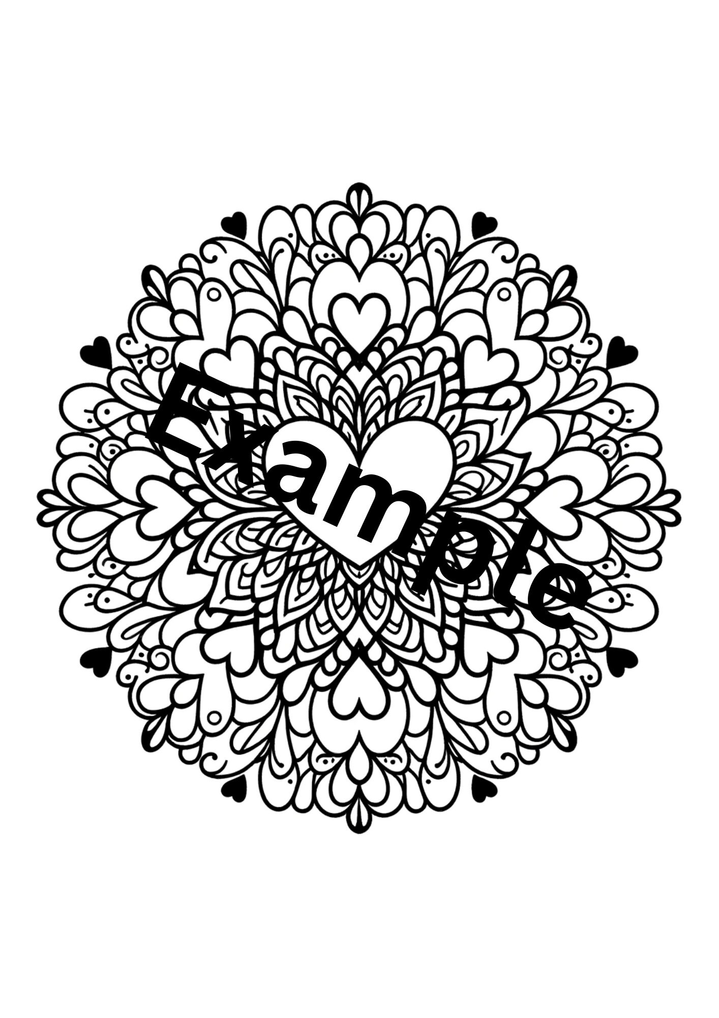 40 Heart Mandala Coloring Pages for Adults or Children, Mother's Day ...