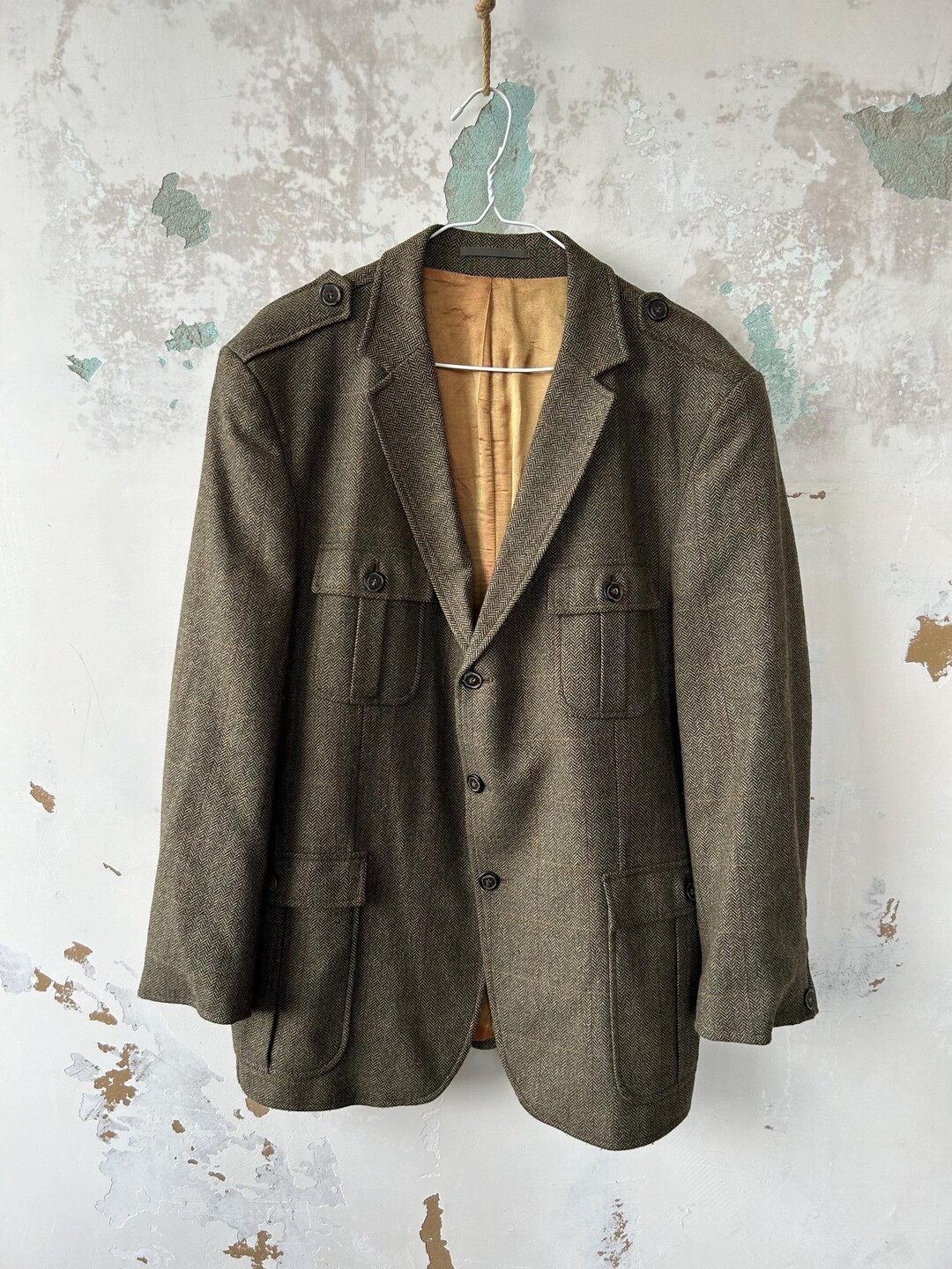 Vintage Gibson London Mens Blazer Jacket Tweed Size 44 - Etsy