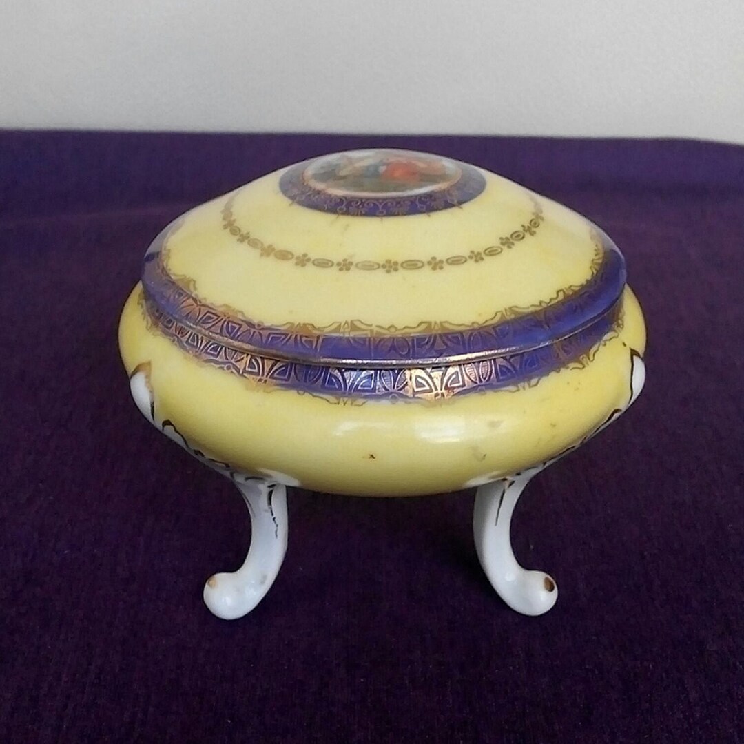 Antique Beehive Shield Mark Porcelain Trinket Box With Boucher ...