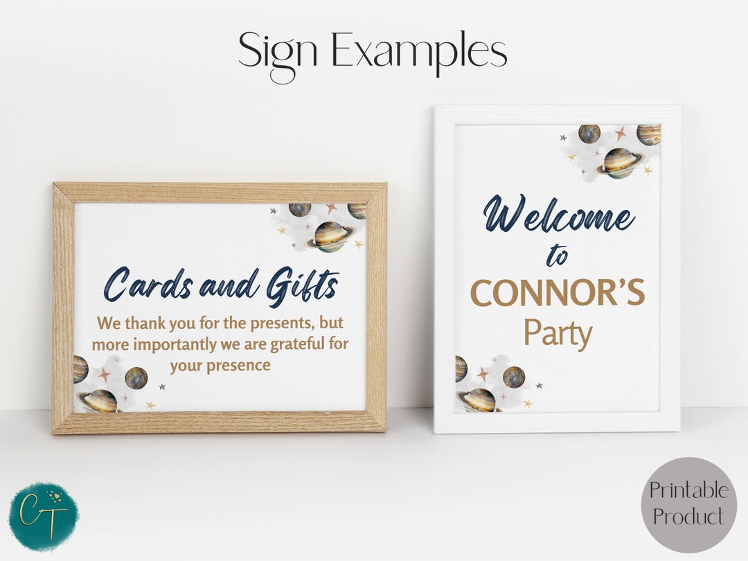 Editable Space 7x5 Signs, Outer Space Welcome Sign, Out of This World ...