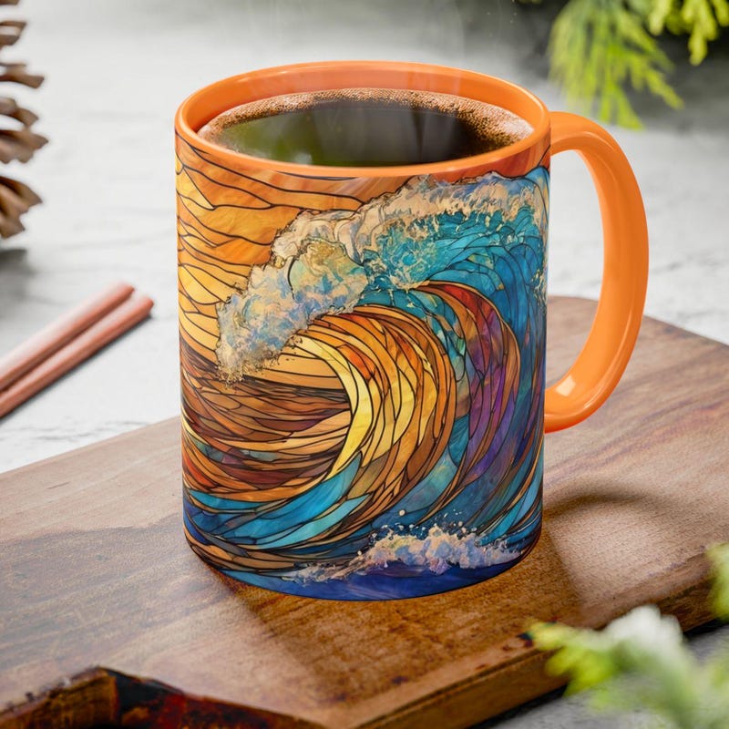 Sea Glass Wave Mug - Etsy UK