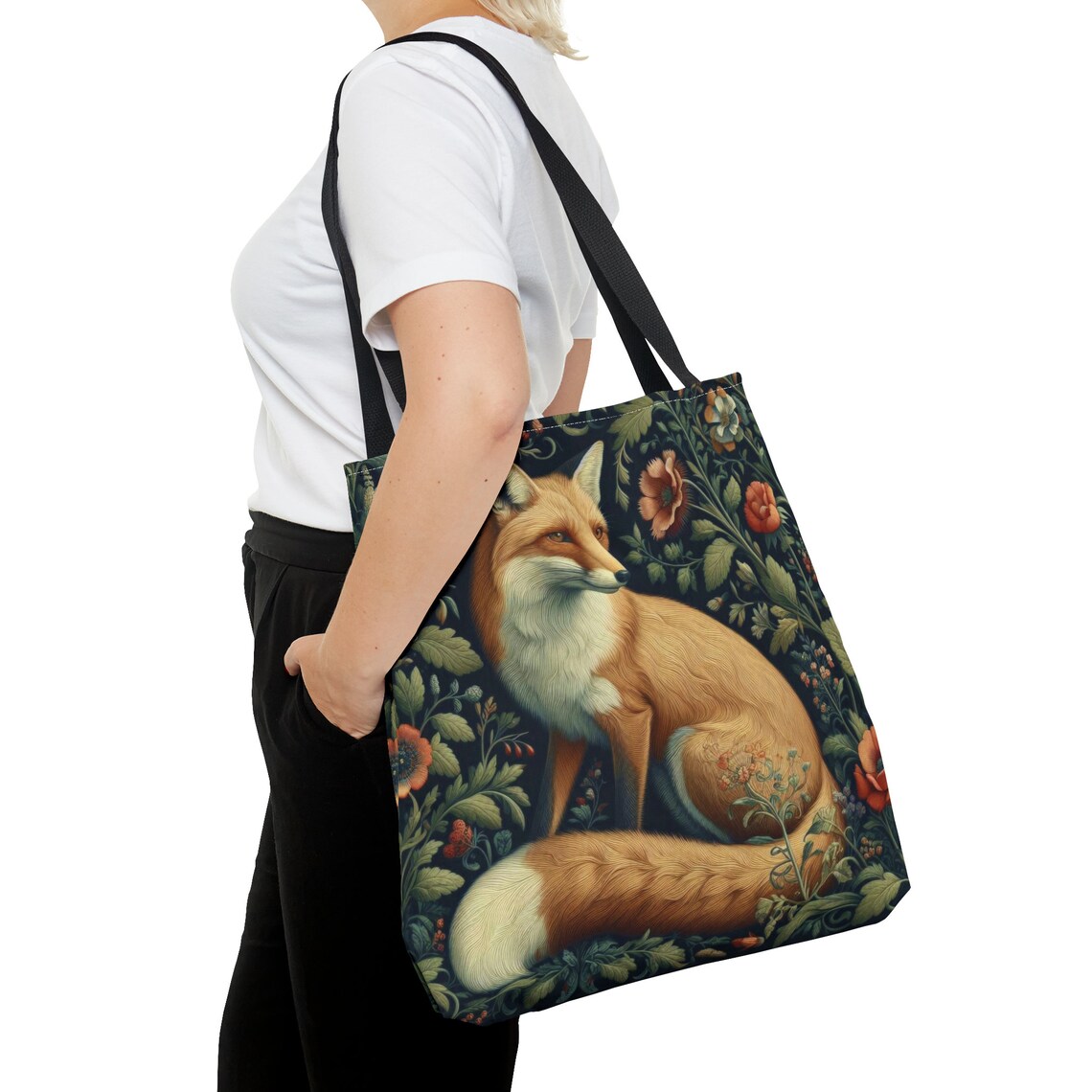 Forest Fox Tote Bag William Morris Inspired Fox in the Garden Vintage ...
