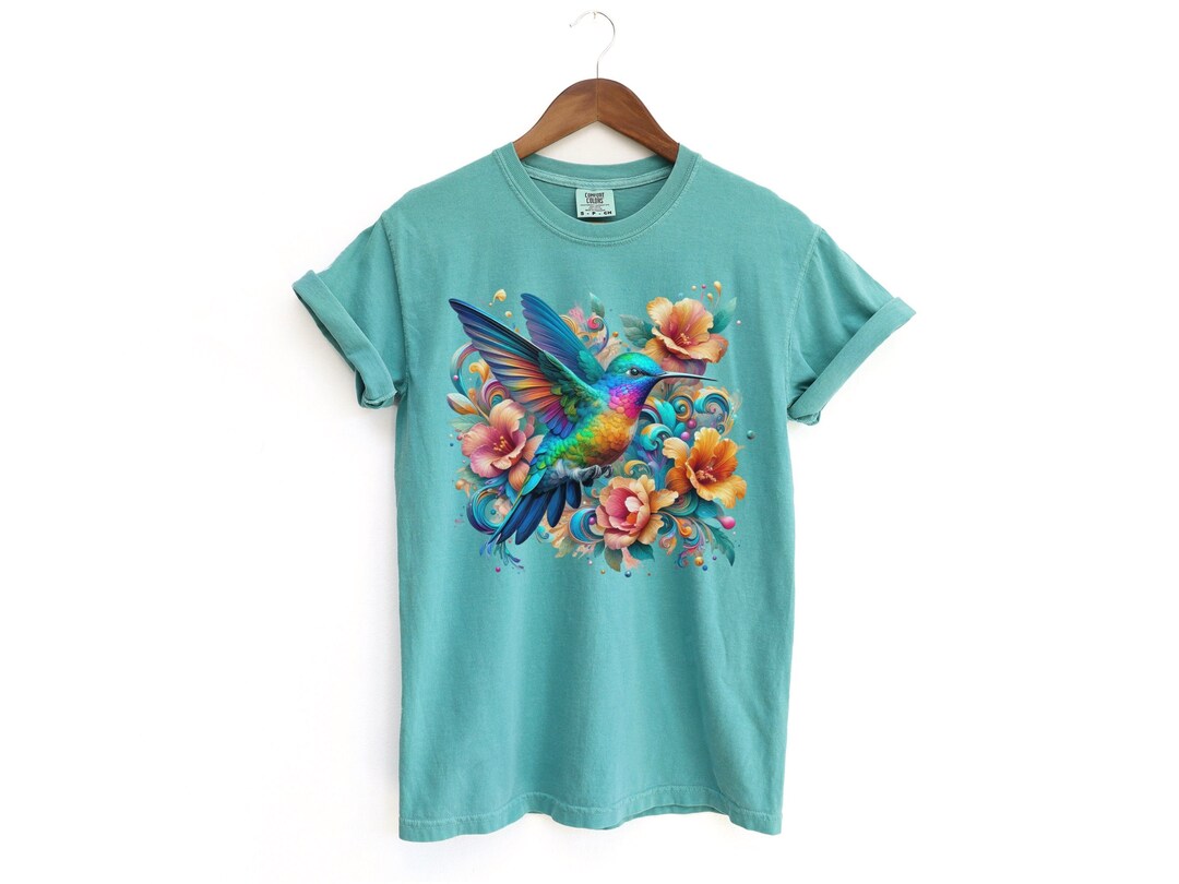 Colorful Hummingbird T-shirt Tropical Bird Tshirt Comfort Colors ...