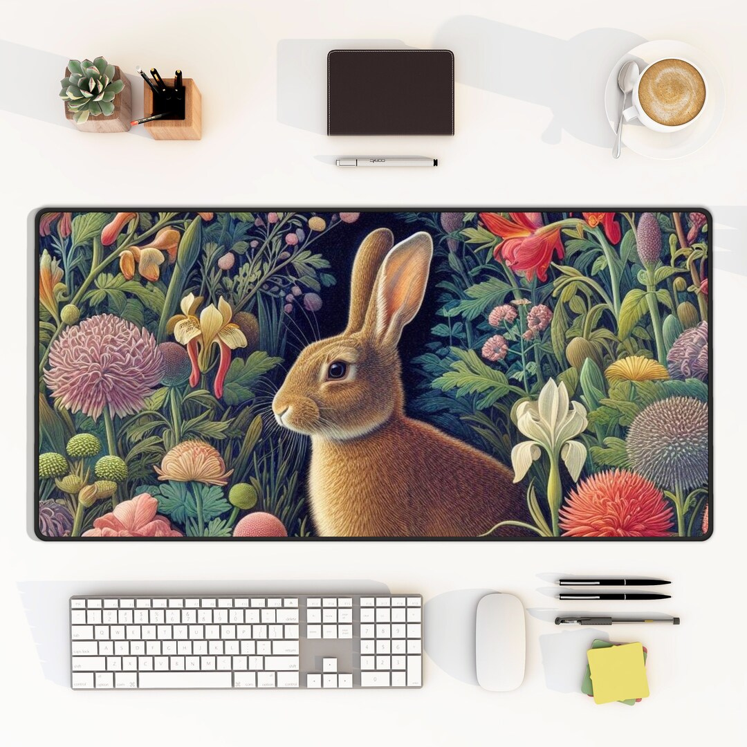 Woodland Rabbit Desk Mat Vintage Floral Desk Mat William Morris ...