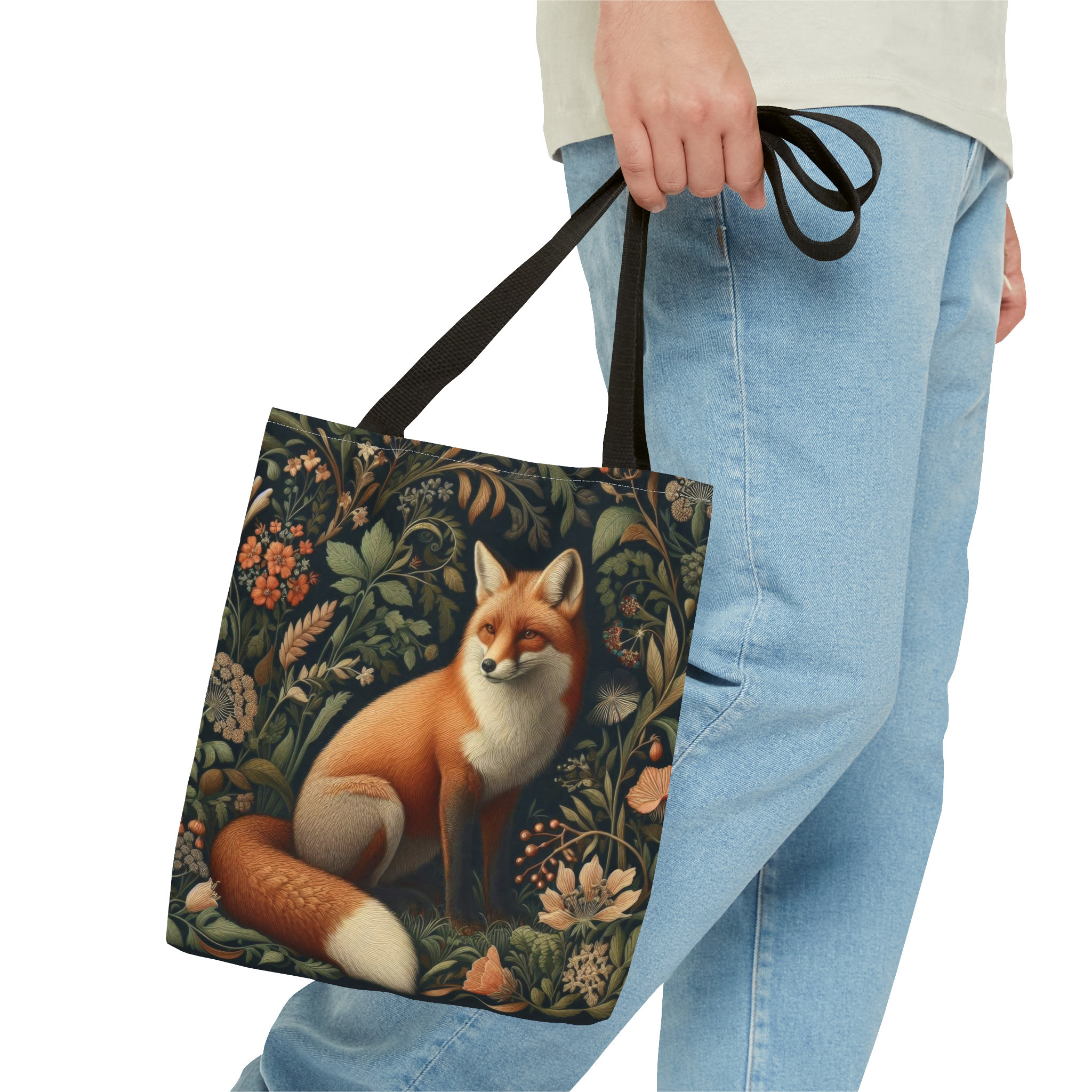 Forest Fox Tote Bag William Morris Inspired Fox in the Garden Vintage ...