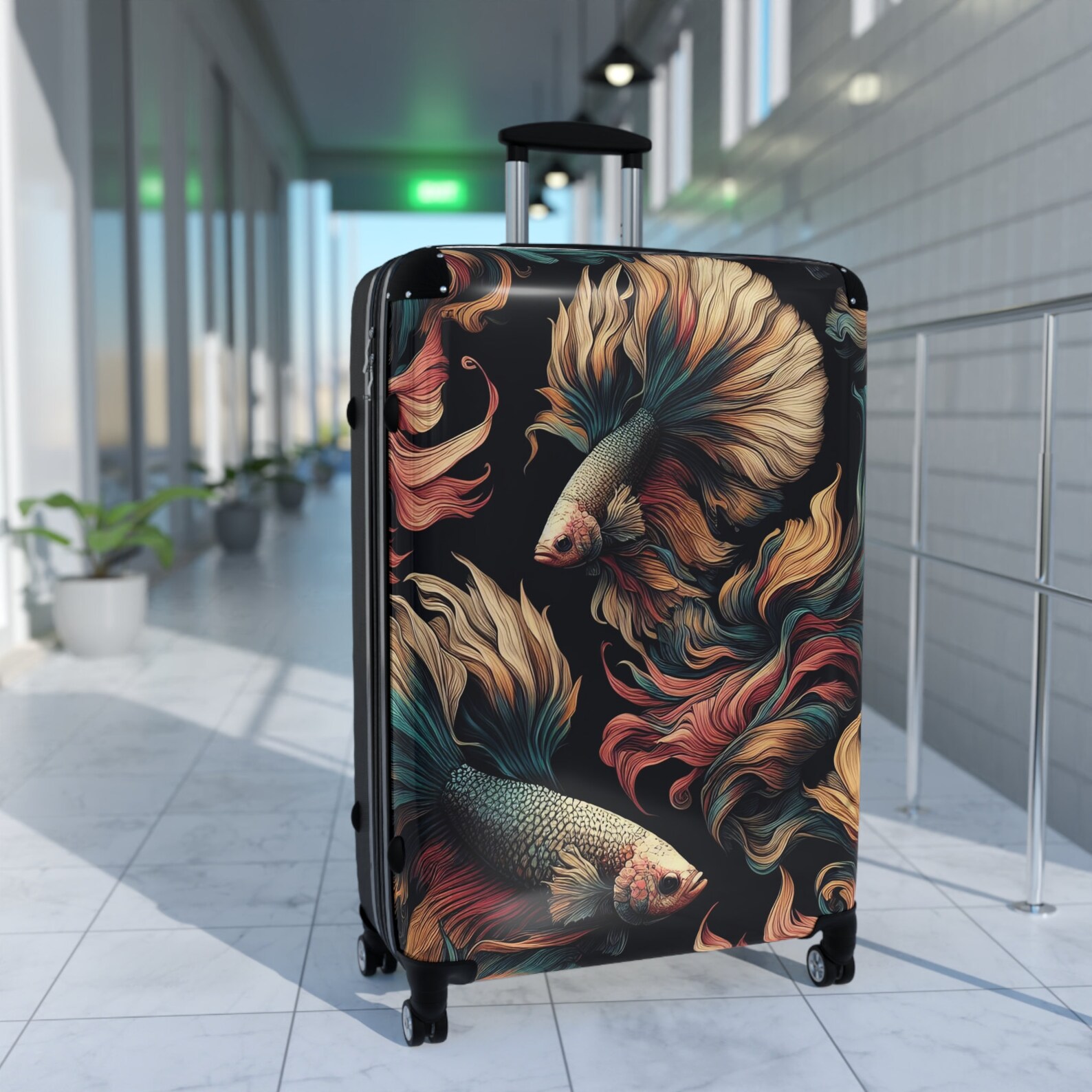 Betta Fish Suitcase Rolling Luggage Hard Shell Suitcase With Wheels ...