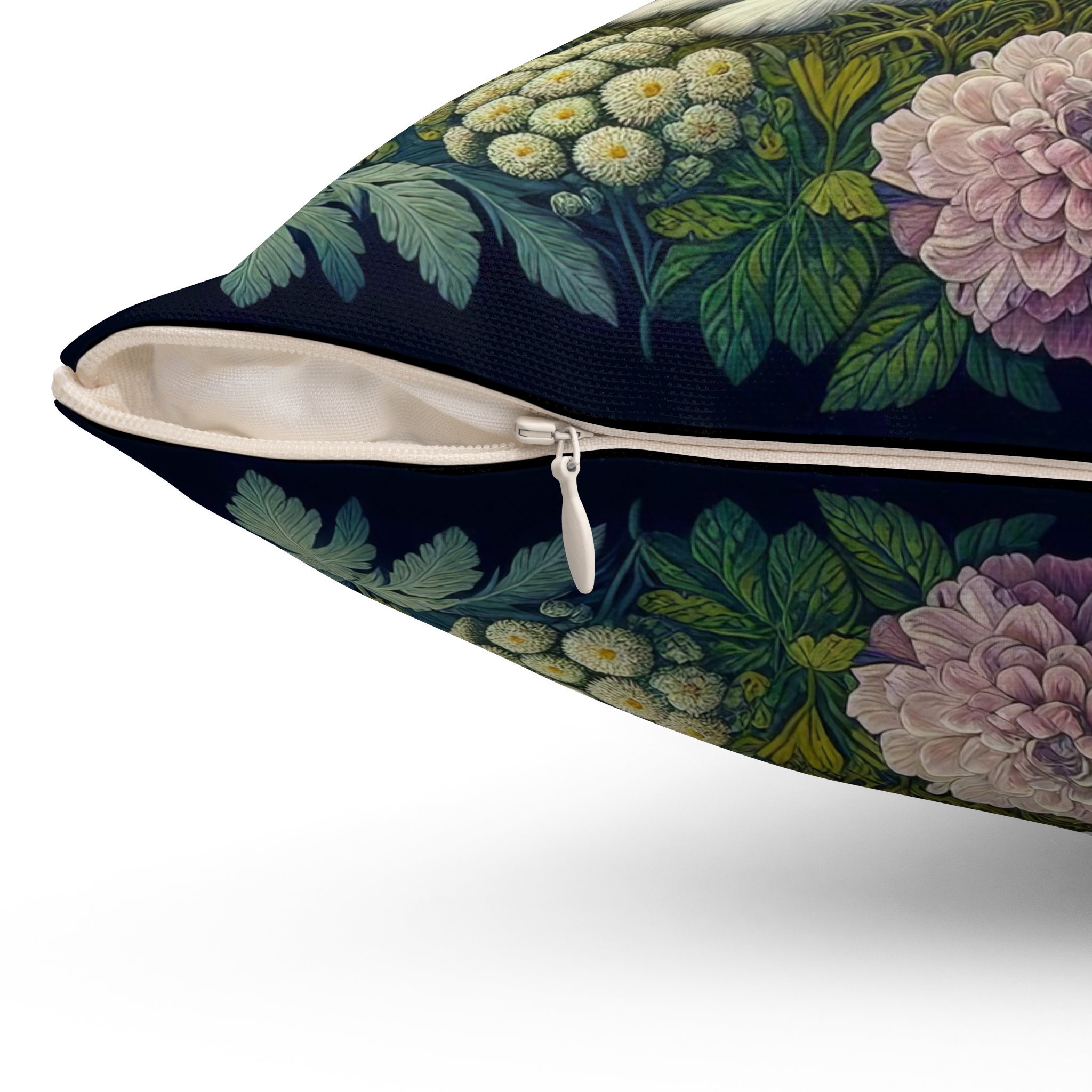 White Rabbit Pillow William Morris Inspired Cushion White Bunny Throw ...