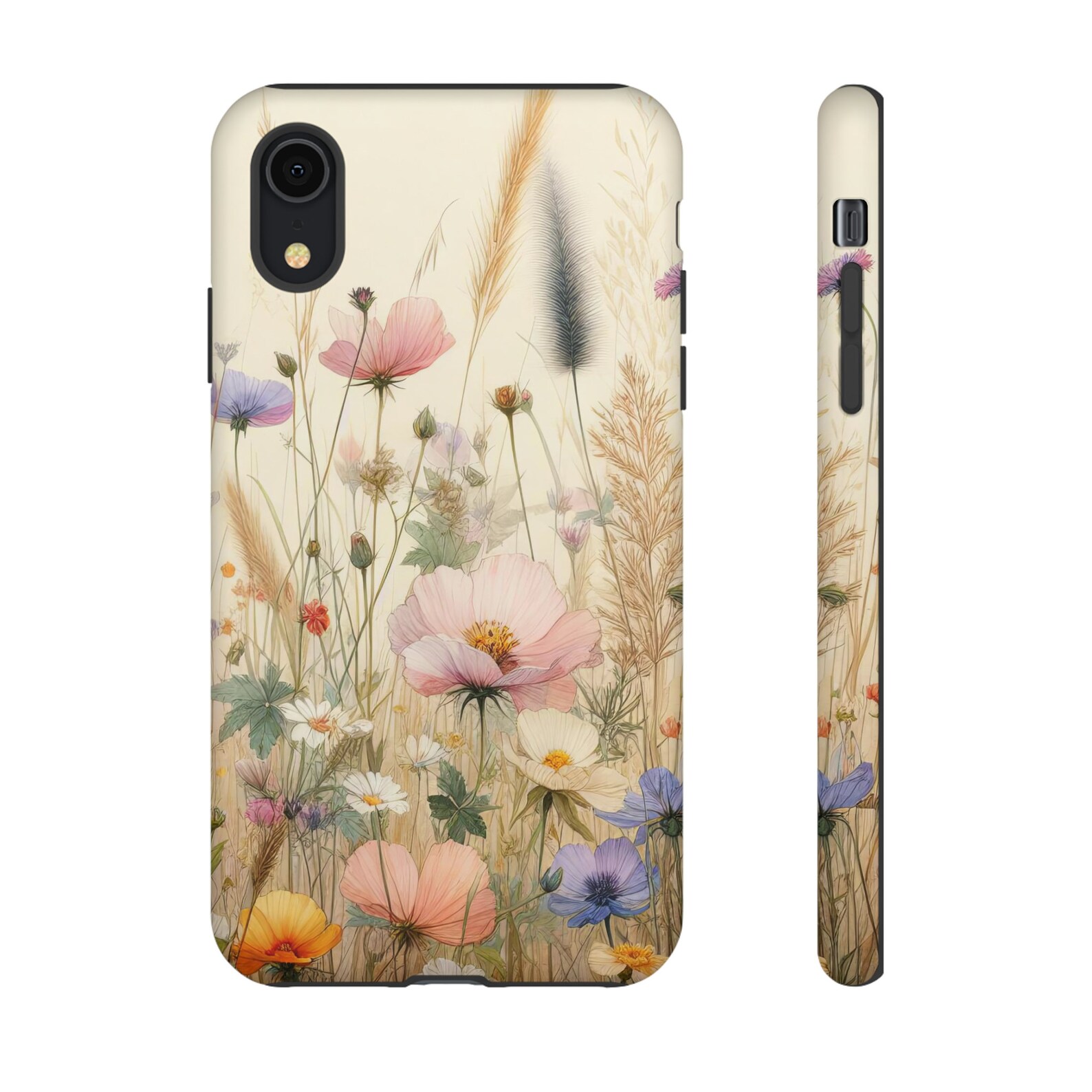 Watercolor Wildflowers Phone Cover Floral Tough Case for Apple iPhone ...