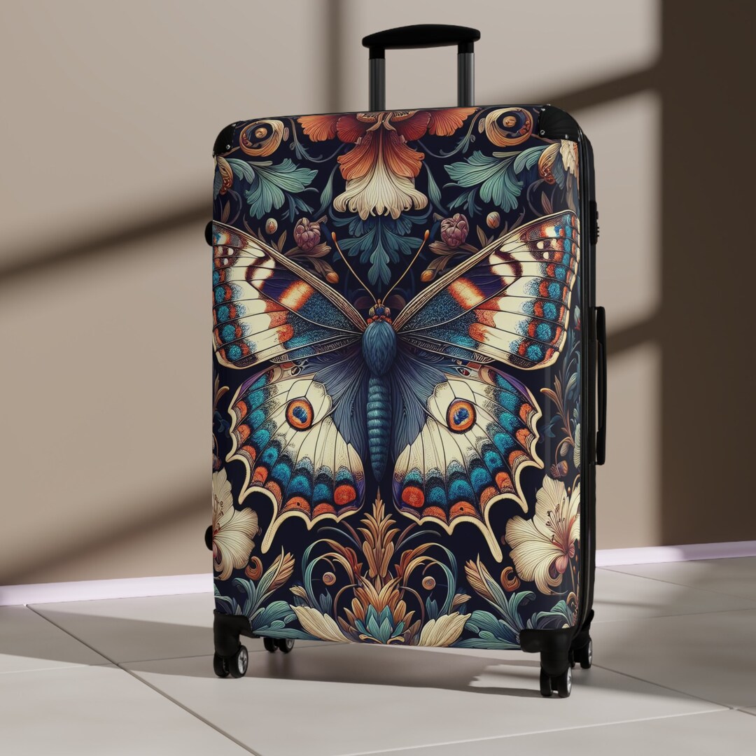 Colorful Butterfly Suitcase Rolling Luggage Hard Shell Suitcase With ...