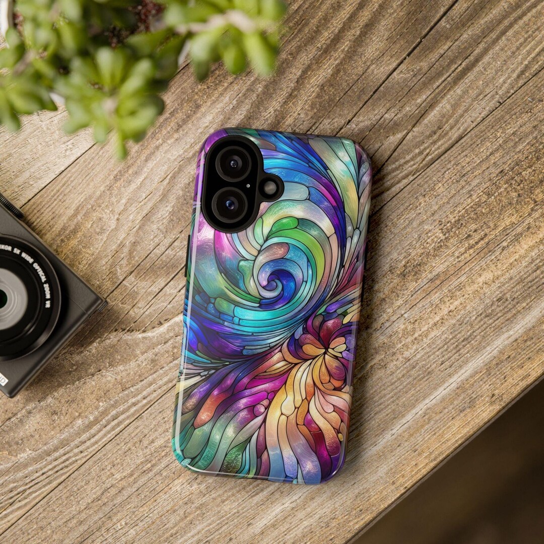 Stained Glass Illusion Phone Cover Abstract Art Tough Case for Apple ...