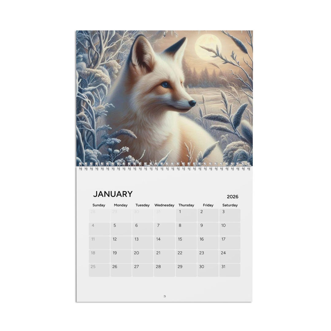 Botanical Foxes Wall Calendar 2026 - William Morris Inspired Fox Art ...