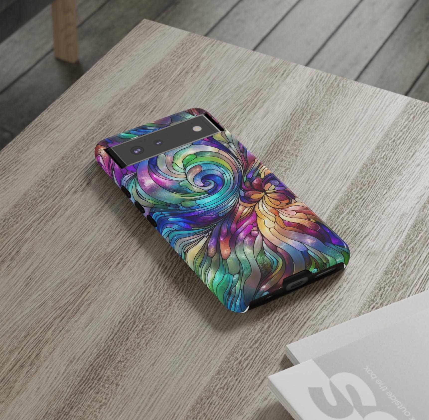 Stained Glass Illusion Phone Cover Abstract Art Tough Case for Apple ...