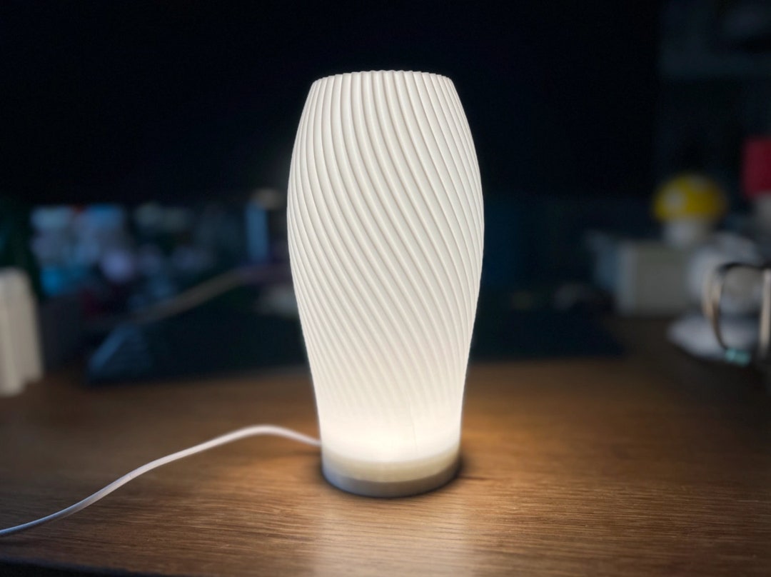 3D Printed Curved LED Lamp - Etsy