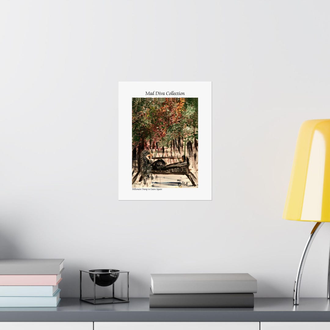 Billionaire Tramp Park Bench Poster | Autumn Trees - Etsy