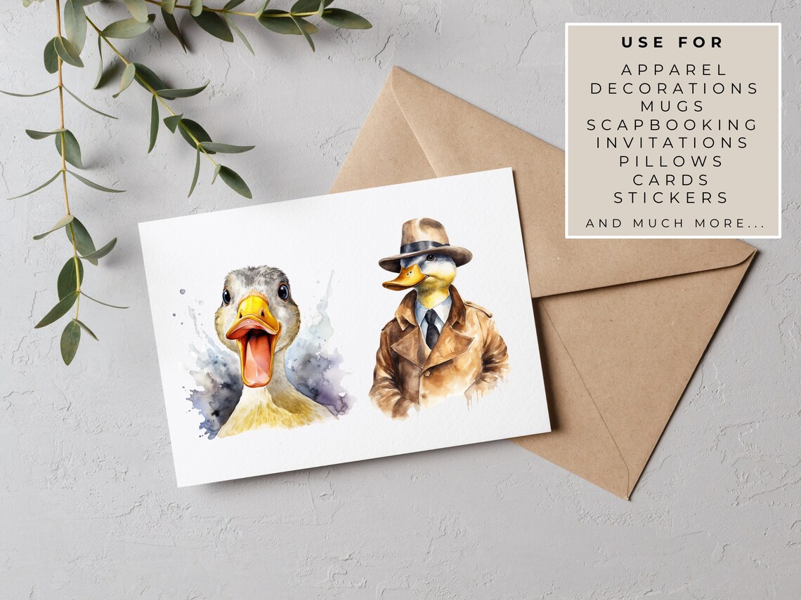 Funny Ducks Clipart, Duck Clipart PNG Graphics, Watercolor Ducks ...