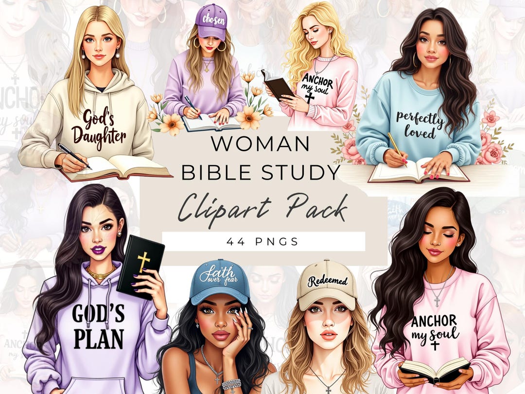 Woman Bible Study PNG, Christian Girl Clipart Png, Floral Christian ...