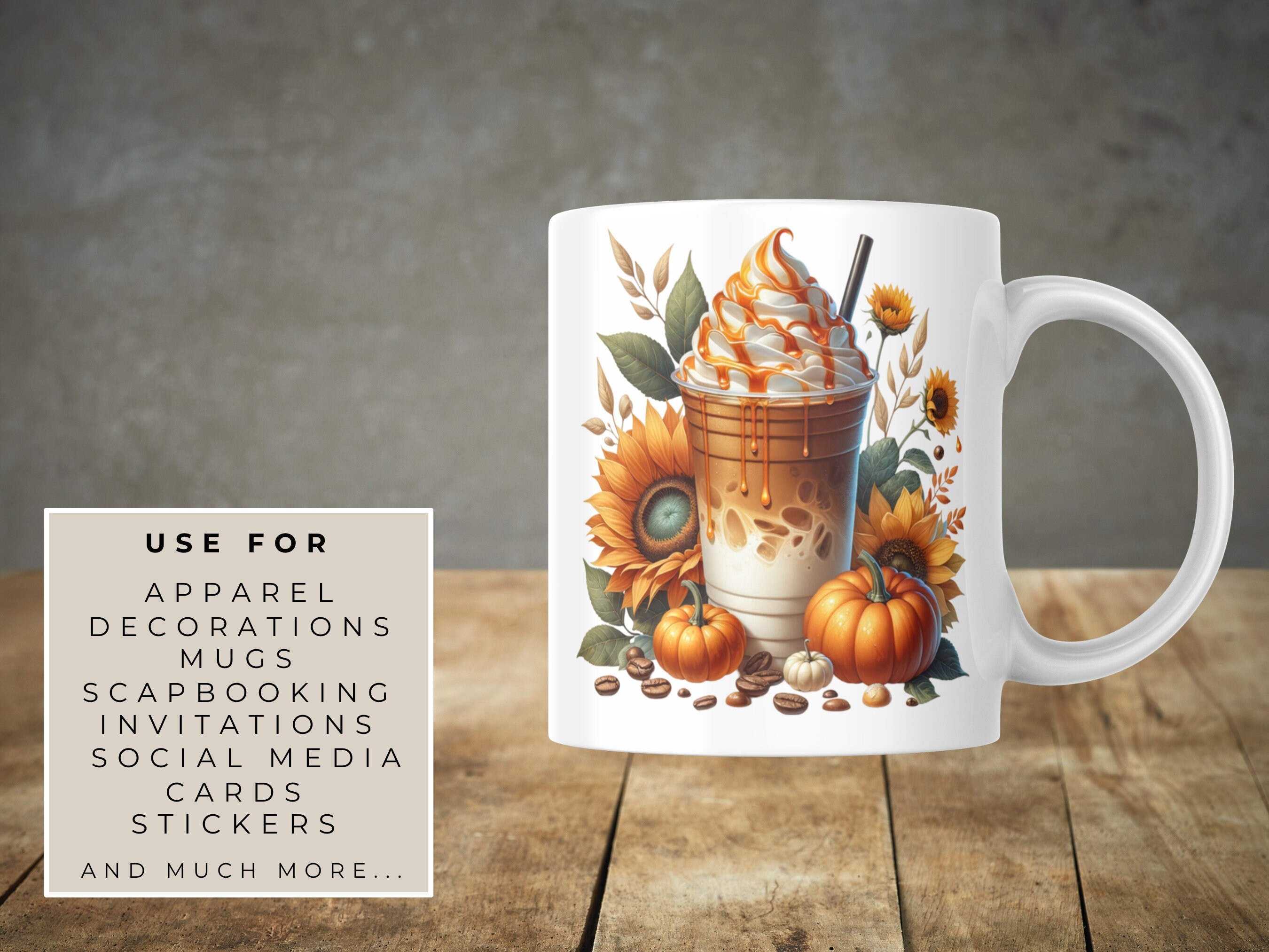 Fall Autumn Iced Coffees Clipart,fall Coffee Png,fall Drinks Png ...