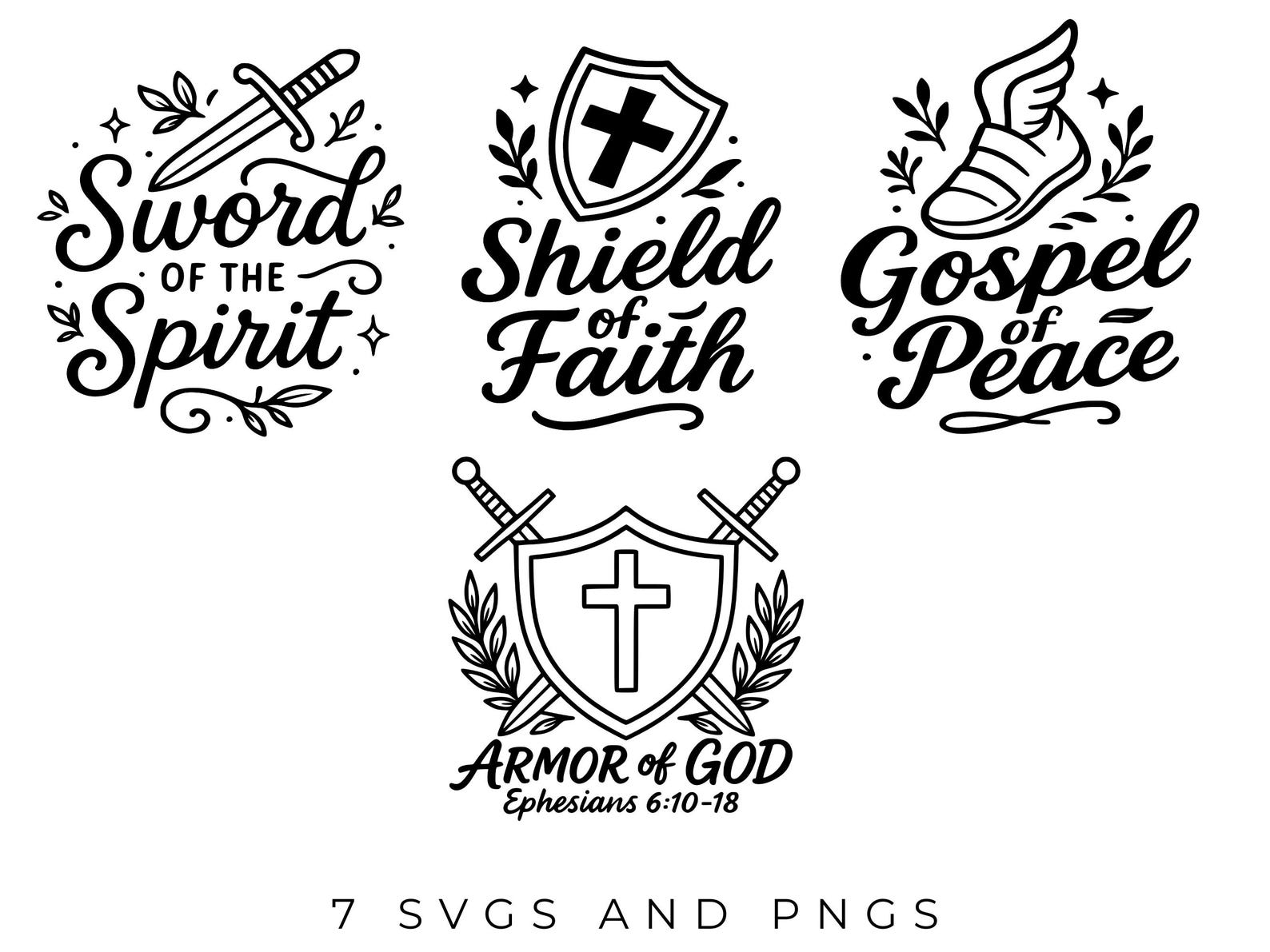 Armor of God SVG PNG, Put on the Full Armor of God Ephesians 6:10-18 ...