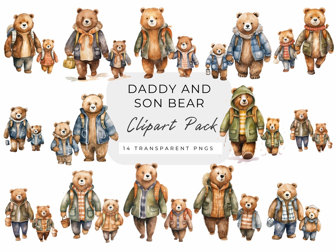 Watercolor Father's Day Clipart, Daddy and Son Clipart Png, Father and ...