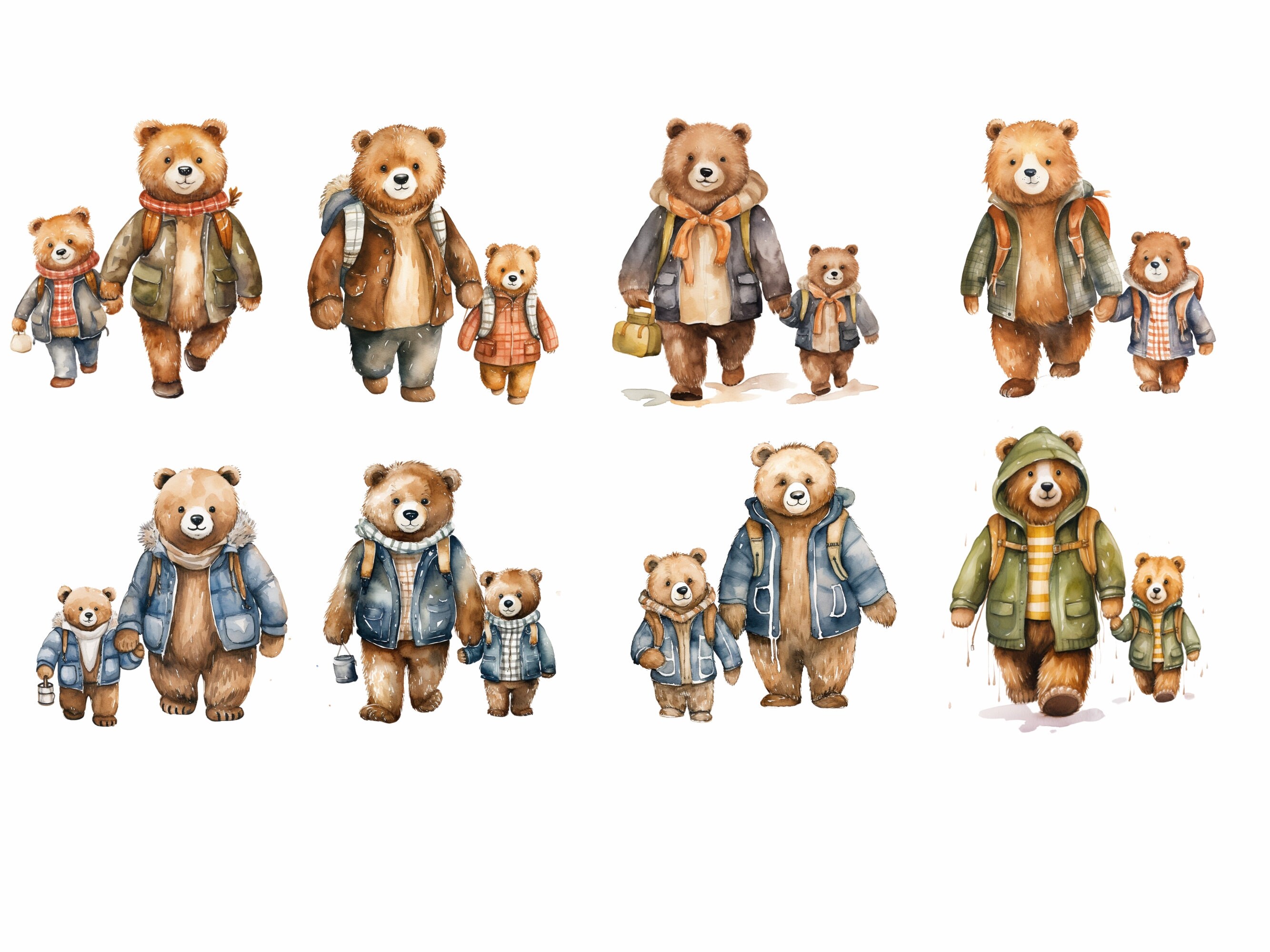 Watercolor Father's Day Clipart, Daddy and Son Clipart Png, Father and ...