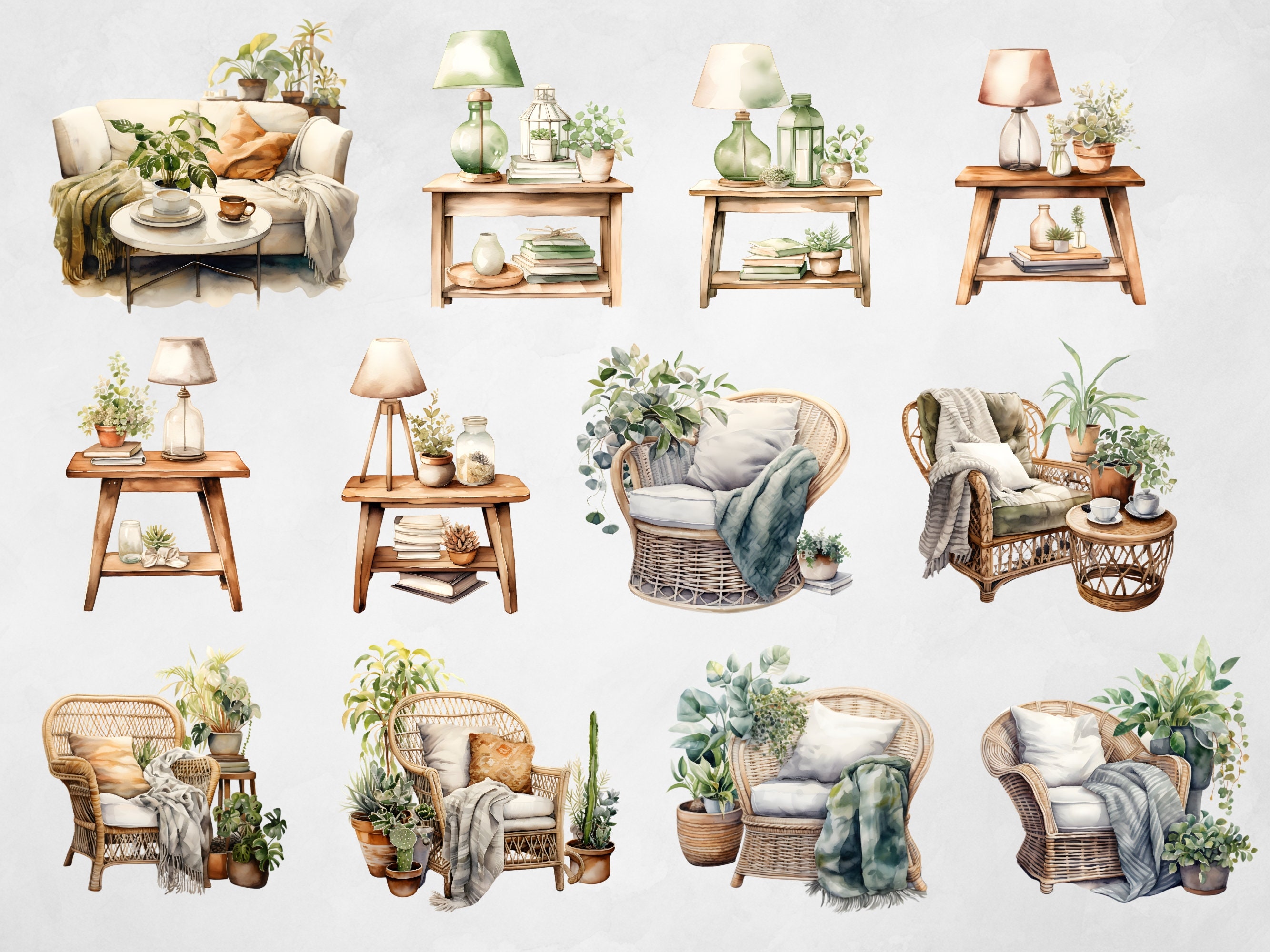 Home Decor Clipart,interior Clipart, House Decor Clipart, Design ...