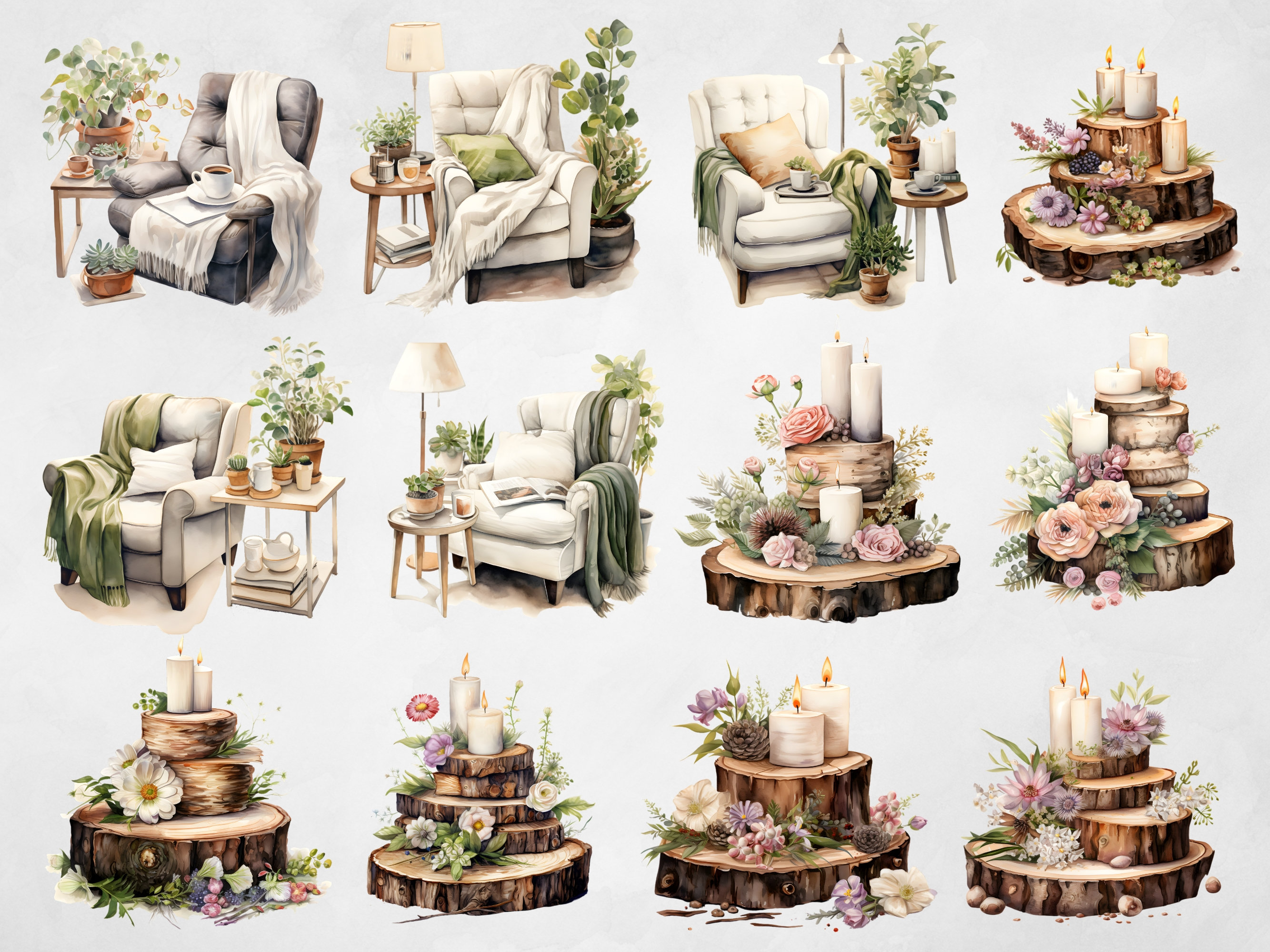 Home Decor Clipart,interior Clipart, House Decor Clipart, Design ...