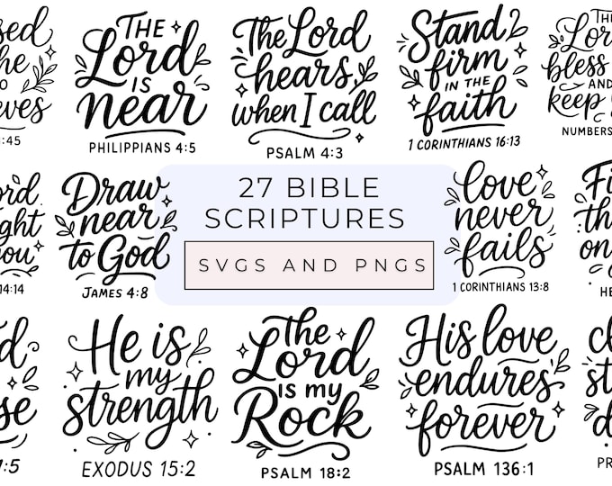 Bible Scripture SVG Bundle | 130 Christian Quote Designs for Cricut ...
