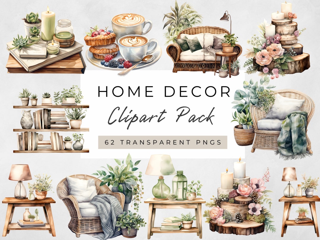 Home Decor Clipart,interior Clipart, House Decor Clipart, Design ...