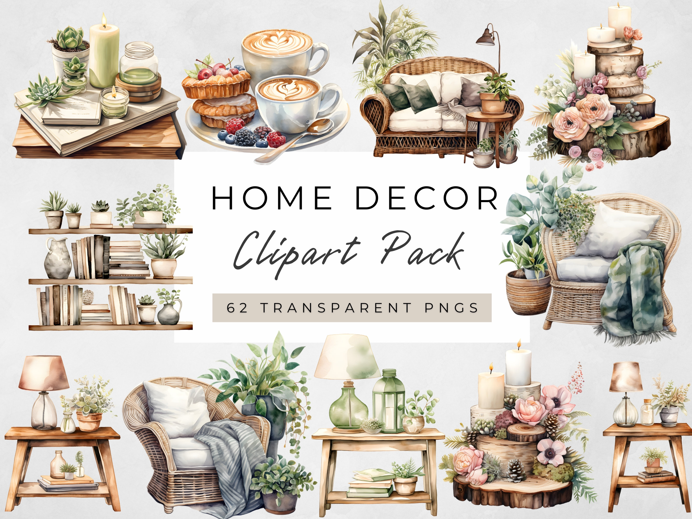 Home Decor Clipart,interior Clipart, House Decor Clipart, Design ...