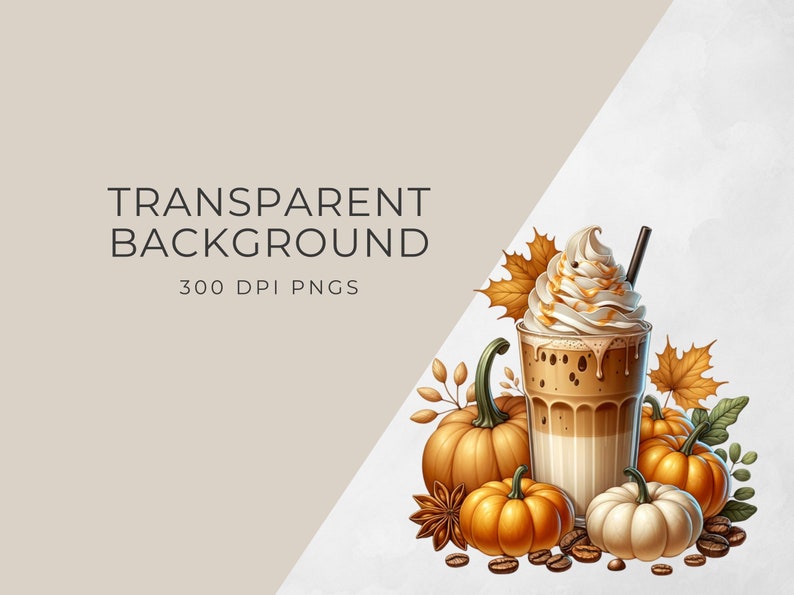 Fall Autumn Iced Coffees Clipart,fall Coffee Png,fall Drinks Png ...