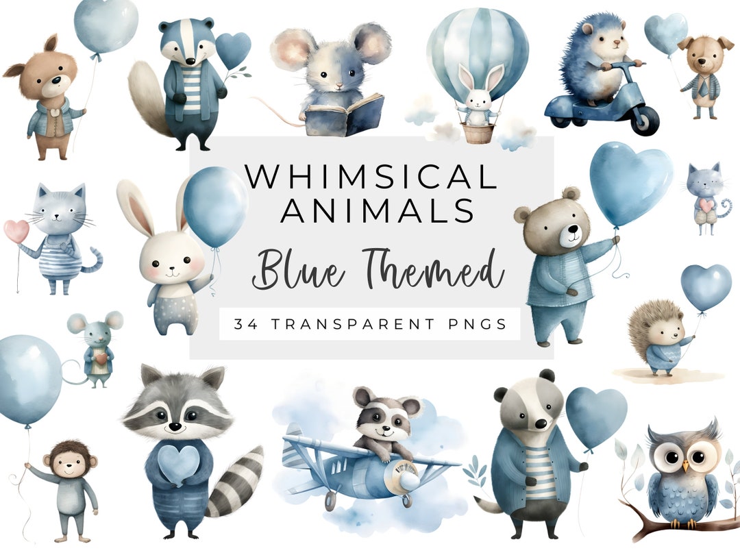 Baby Boy Animals Clipart,boy Baby Shower Clipart,boy Nursery Clipart ...