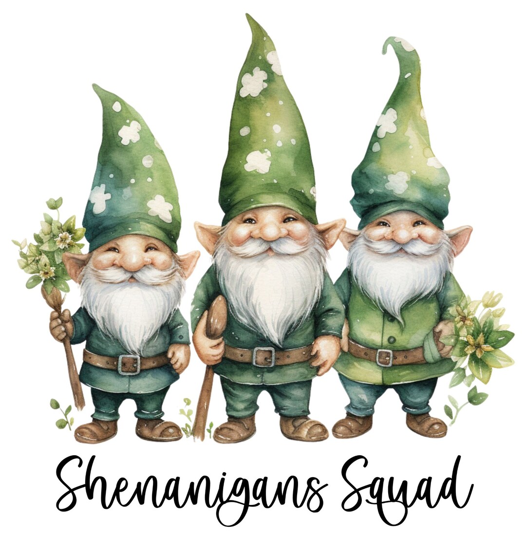 St Patrick's Day Gnomes Png, Shenanigans Squad PNG, Irish Clipart, Cute ...
