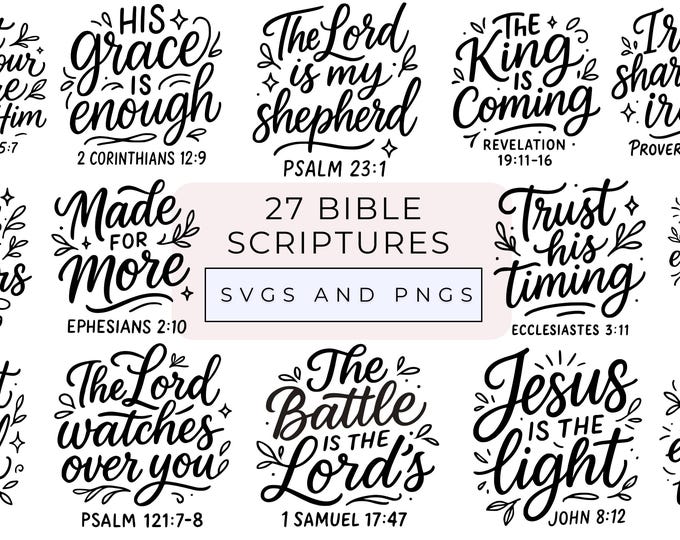 Bible Scripture SVG Bundle | 130 Christian Quote Designs for Cricut ...