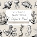 Vintage Nautical Clipart, Nautical Illustrations Clipart,black and ...