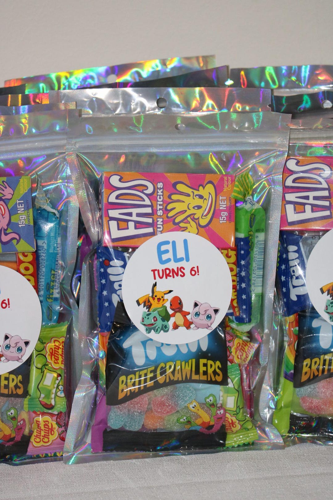 Pokémon Theme Lolly Bags | Personalised Party Favours | Custom Treat ...