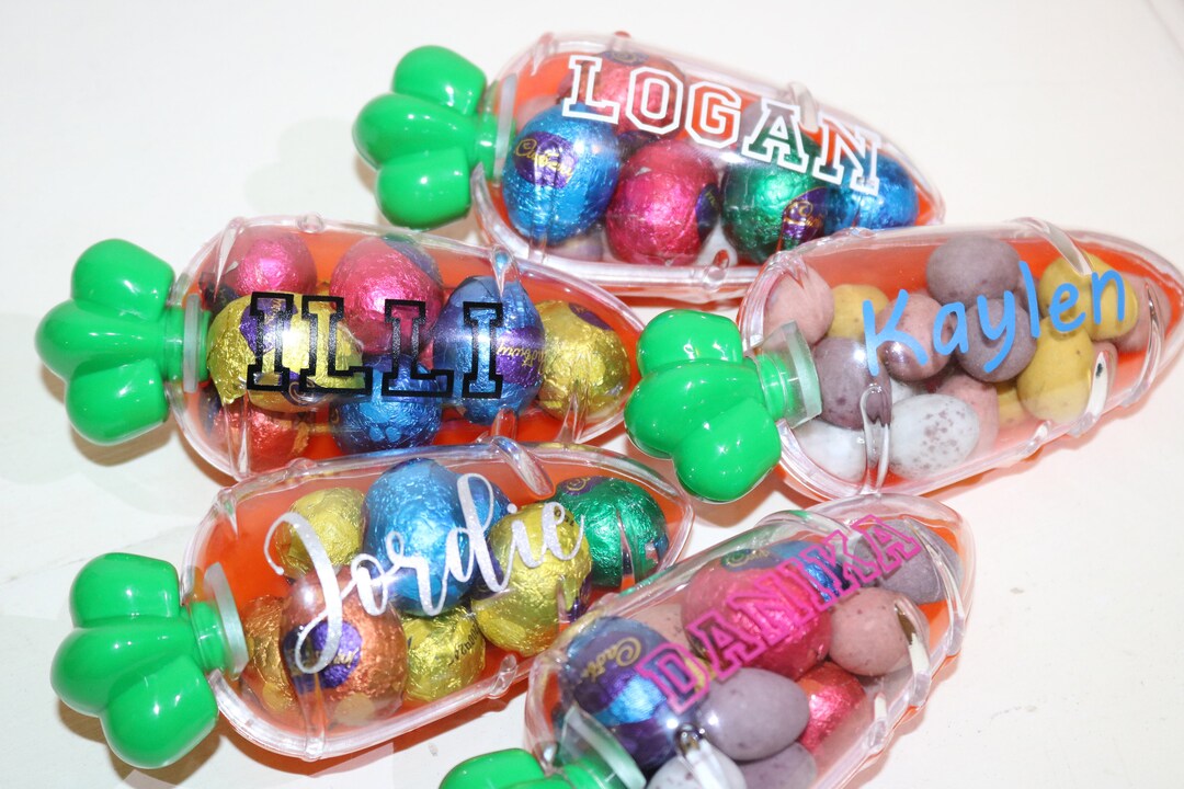 Personalised Fillable Easter Carrot Egg Hunt Plastic Carrot Gift for ...