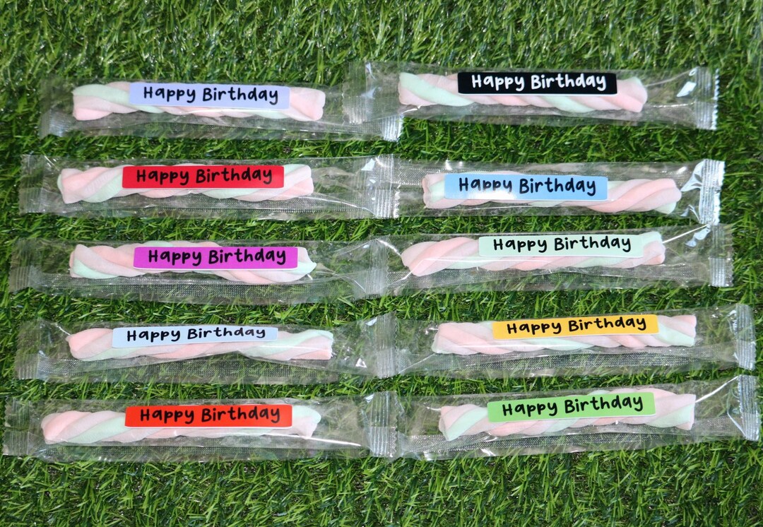 Happy Birthday Marshmallow Stick Party Favours - Etsy