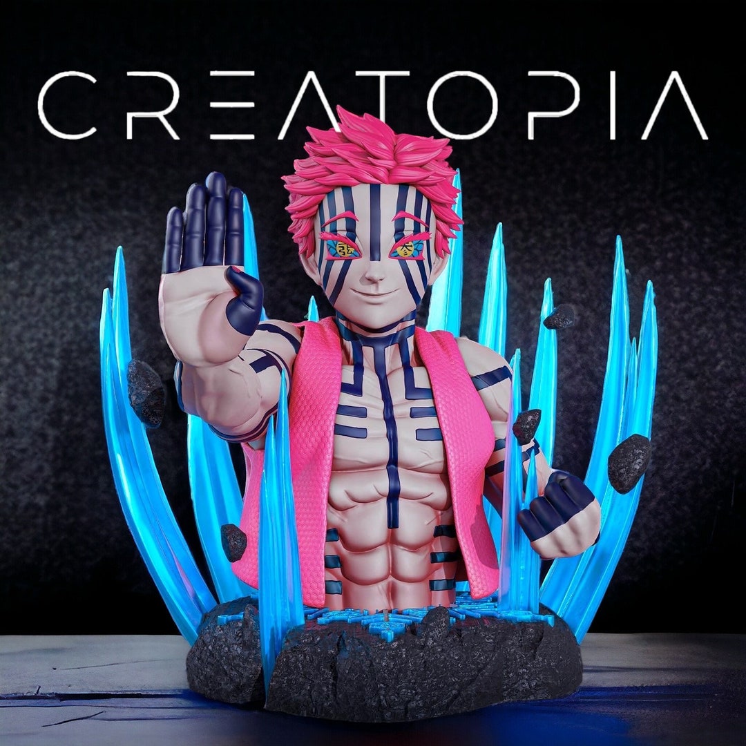 Akaza Bust Figure 3D Stl File Akaza Figure Kimetsu No Yaiba Akaza 3d ...