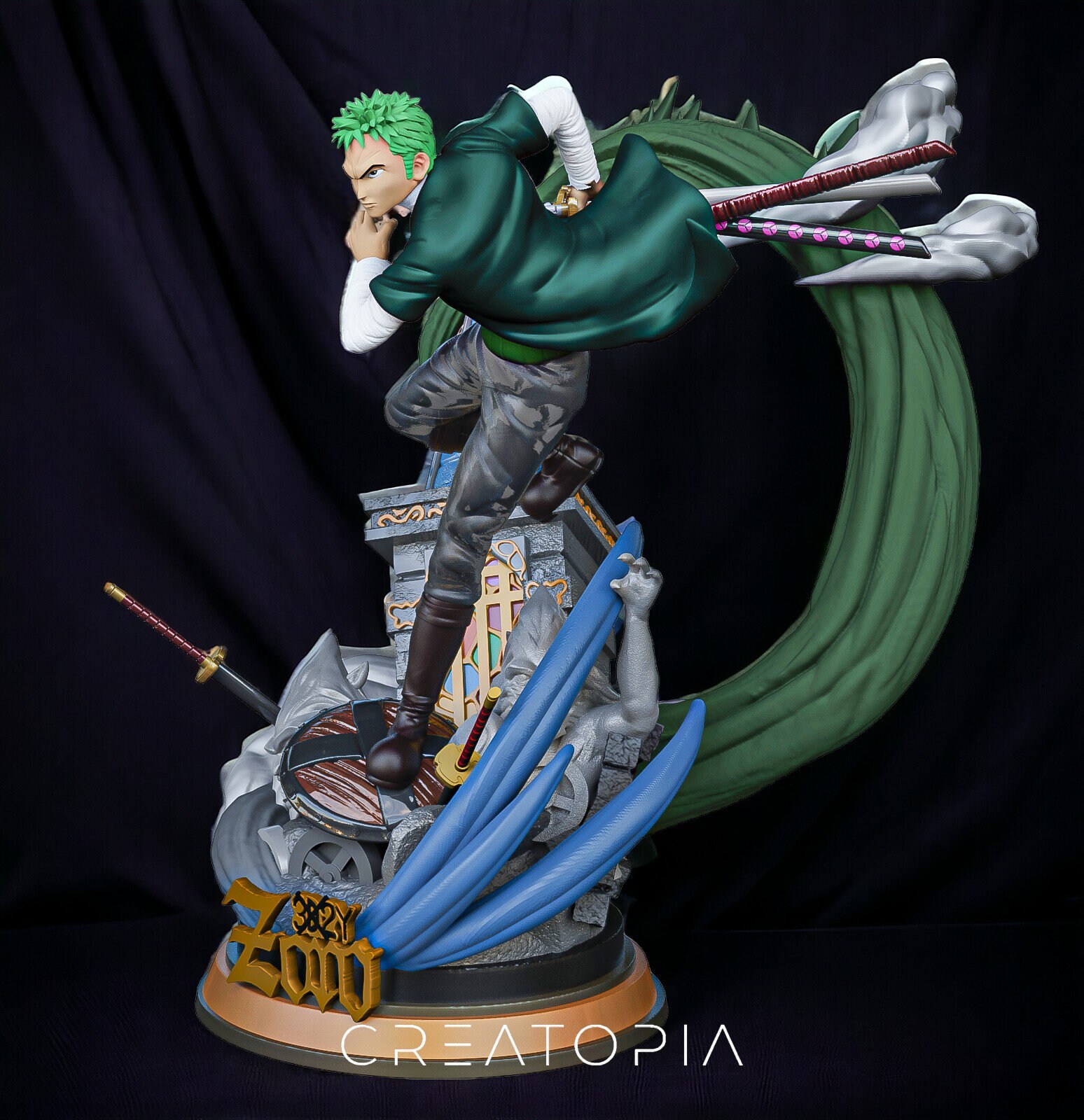 Roronoa Zoro Diorama 3D Printable Stl Files One Piece Roronoa Zoro ...