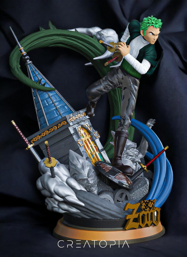 Roronoa Zoro Diorama 3D Printable Stl Files One Piece Roronoa Zoro ...