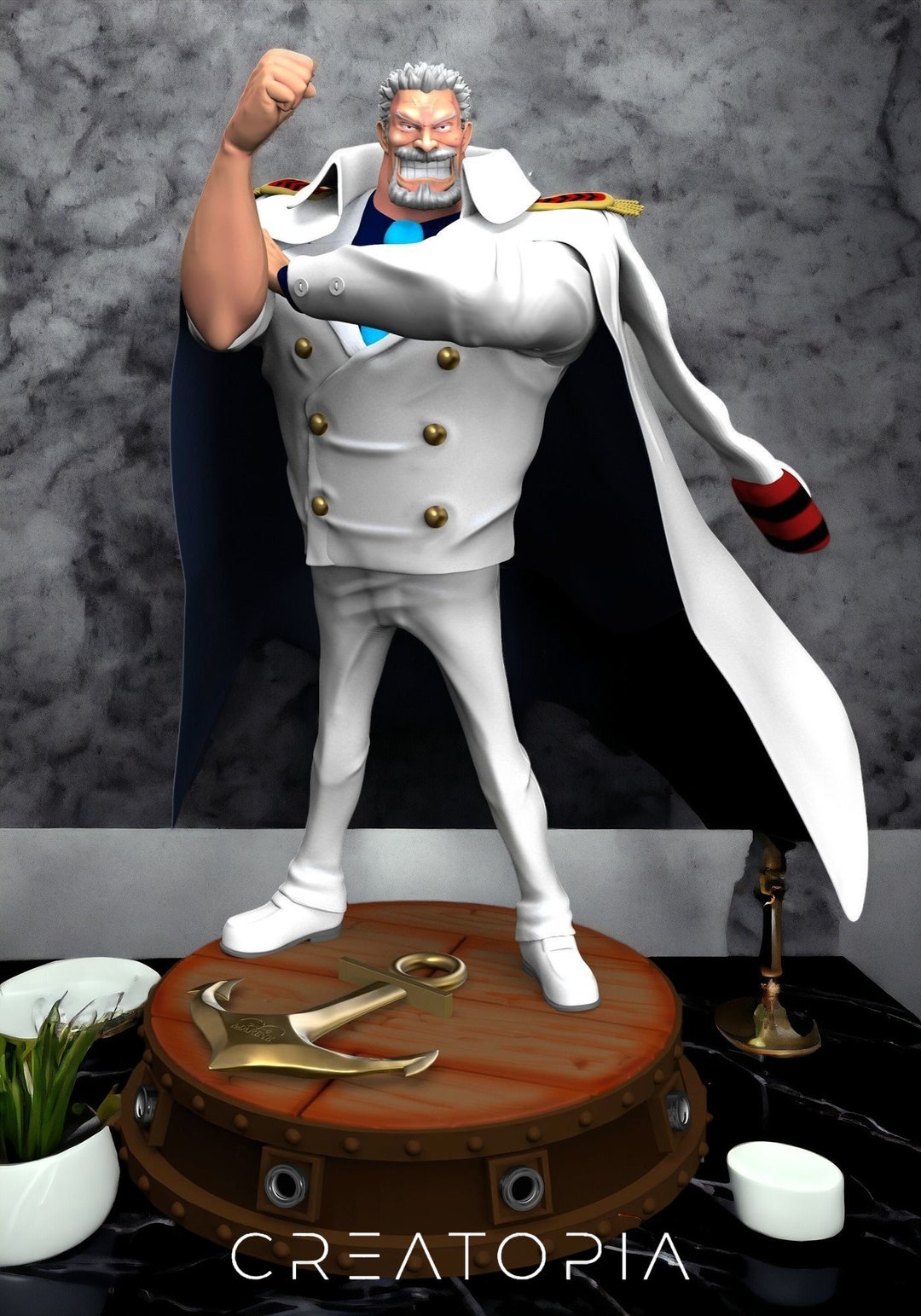 Monkey D. Garp Figure 3D Stl Files One Piece Garp Figure 3D Printable ...