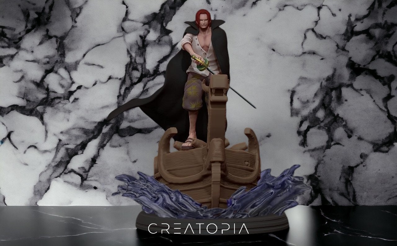 One Piece Shanks Diaroma 3D Printable Stl Red Hair Shanks Figure STL ...