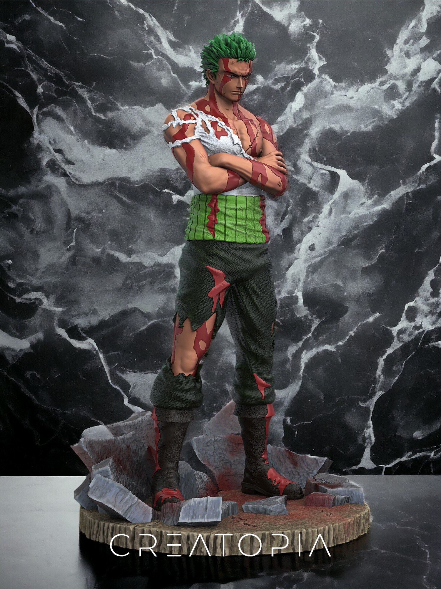 Roronoa Zoro STL File 3D Printable One Piece Anime Figure 3D Printable ...