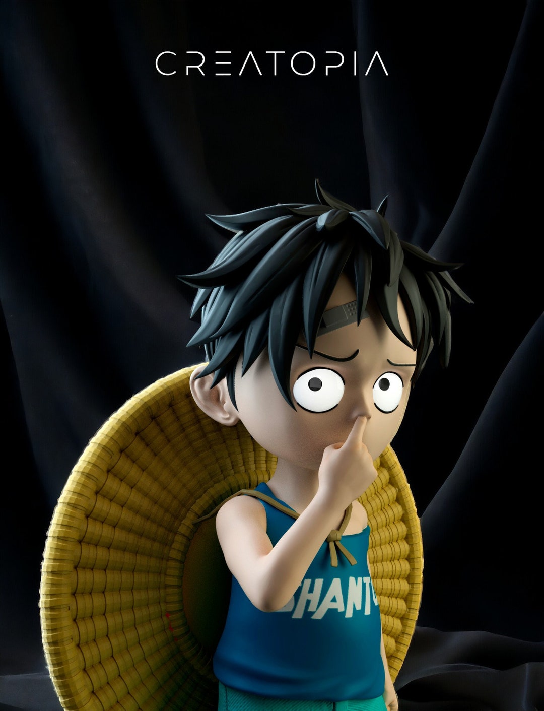 HQ Anime & Manga Figure 3D Stl Files Fan Made Luffy Kid Bust Figure 3D ...